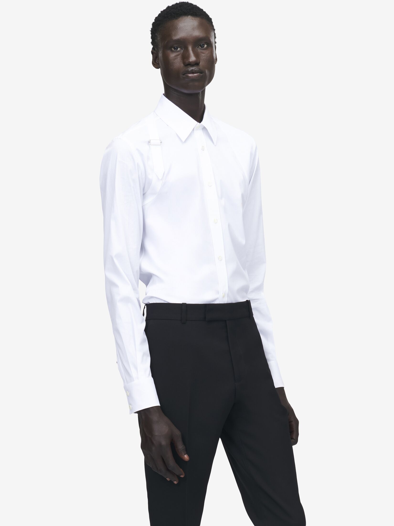 Men's Harness Shirt in White | Alexander McQueen US