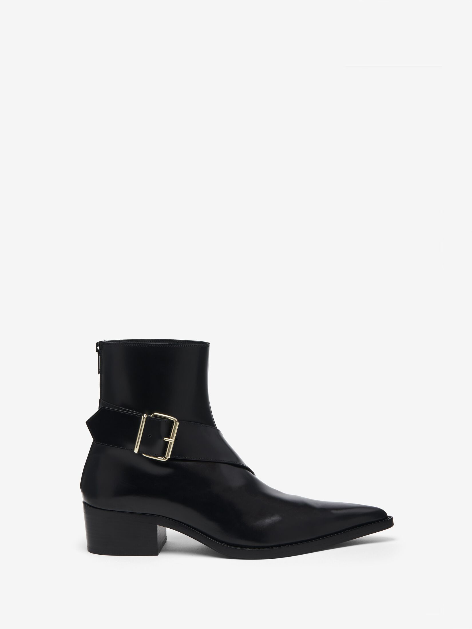 Men's Heron Buckle Boot in Black | Alexander McQueen US
