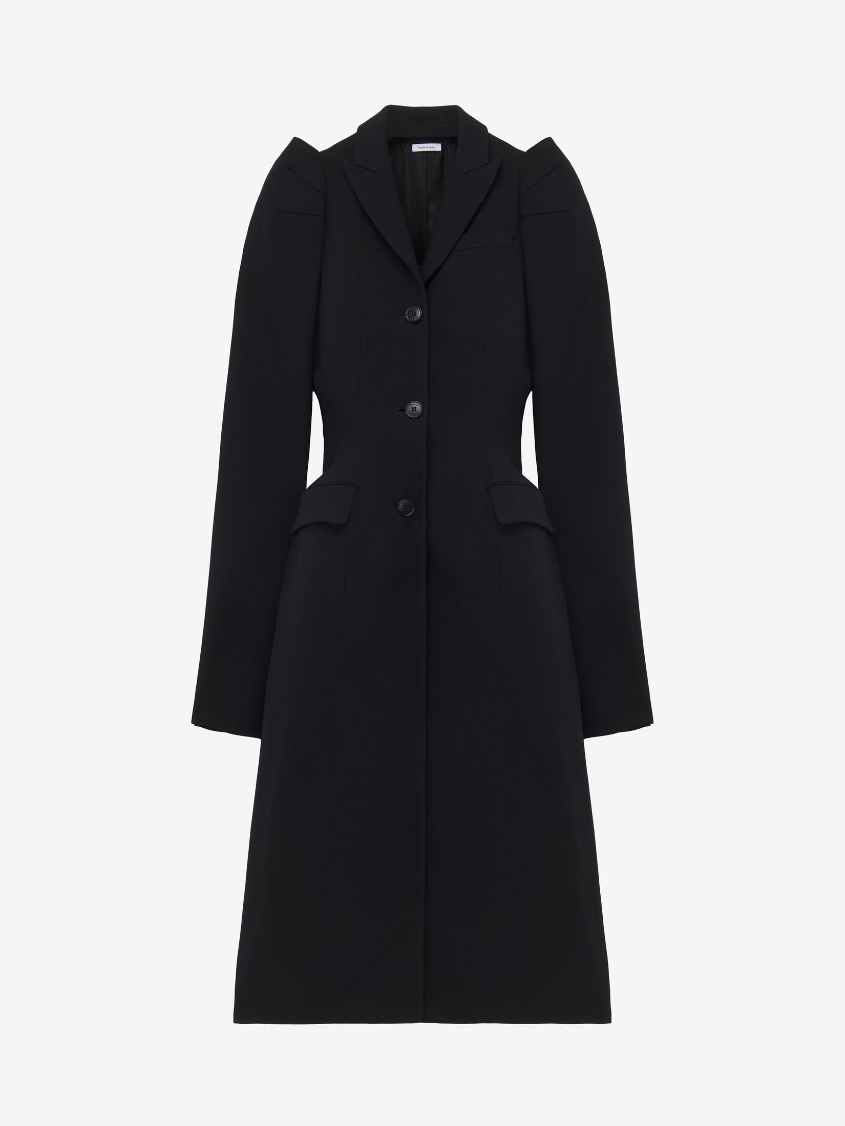Women's Pinched Shoulder Coat in Black | Alexander McQueen US