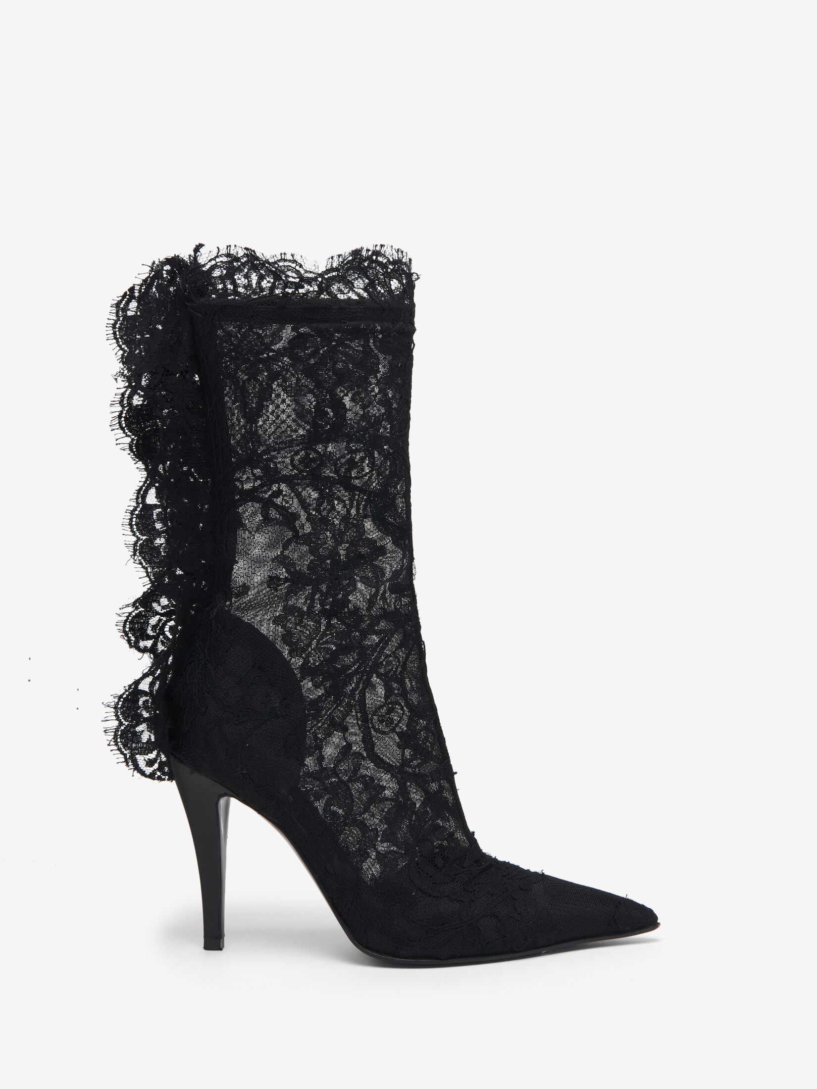 Women's Heron Lace Boot in Black | Alexander McQueen EN-US