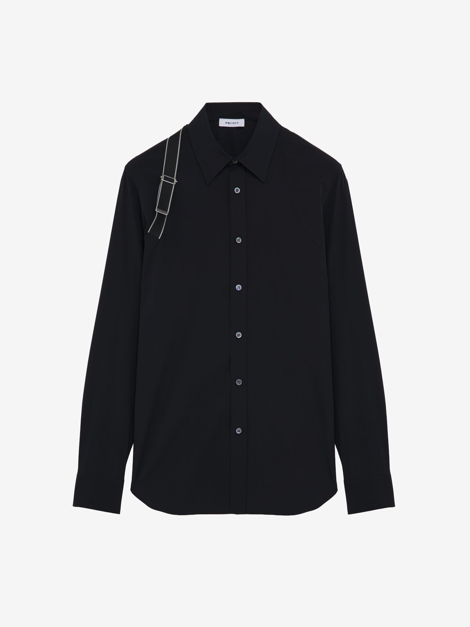 Men's McQueen Logo Harness Shirt in Black | Alexander McQueen US
