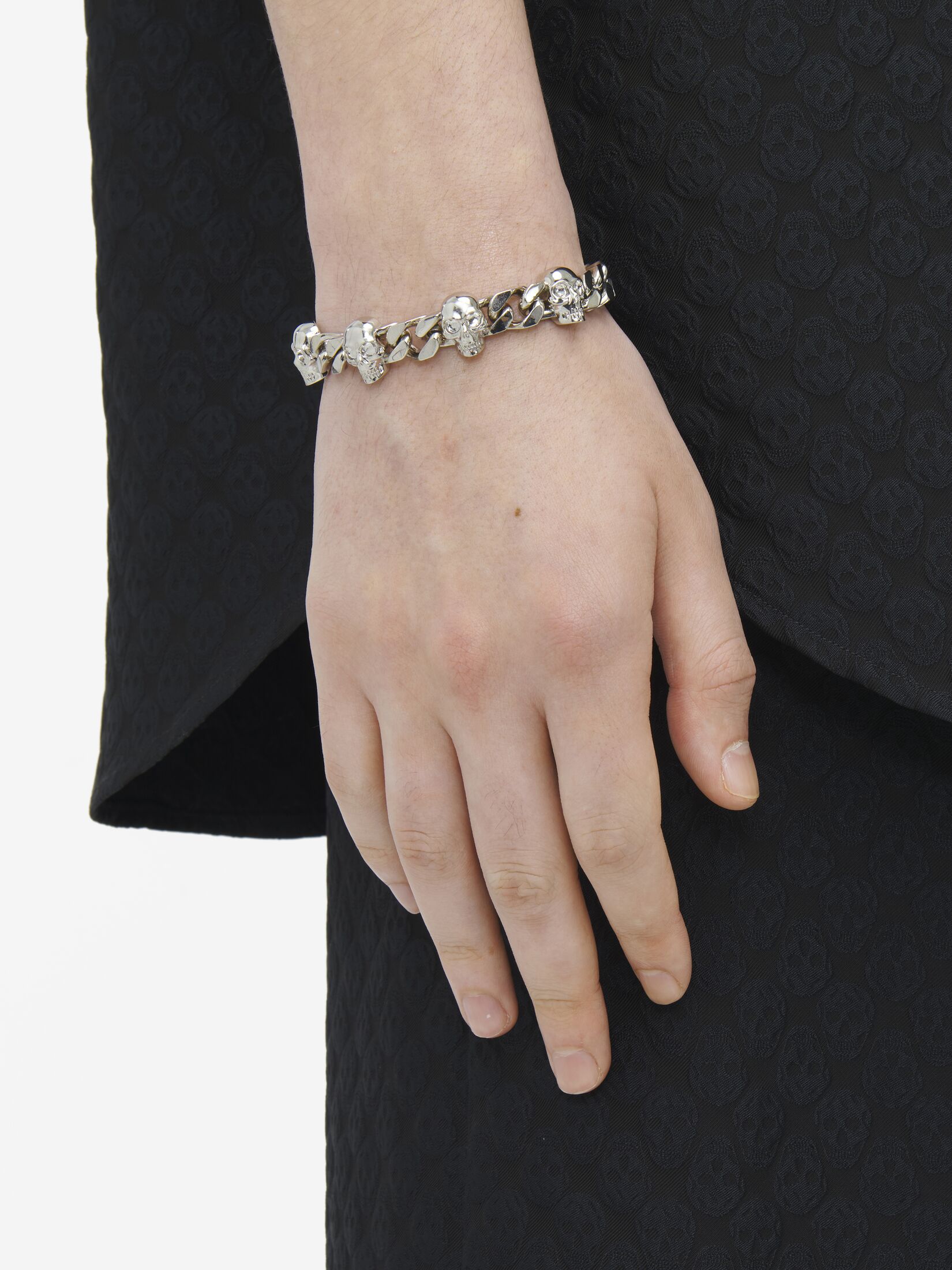 Men's Skull Chain Bracelet in Palladium | Alexander McQueen US