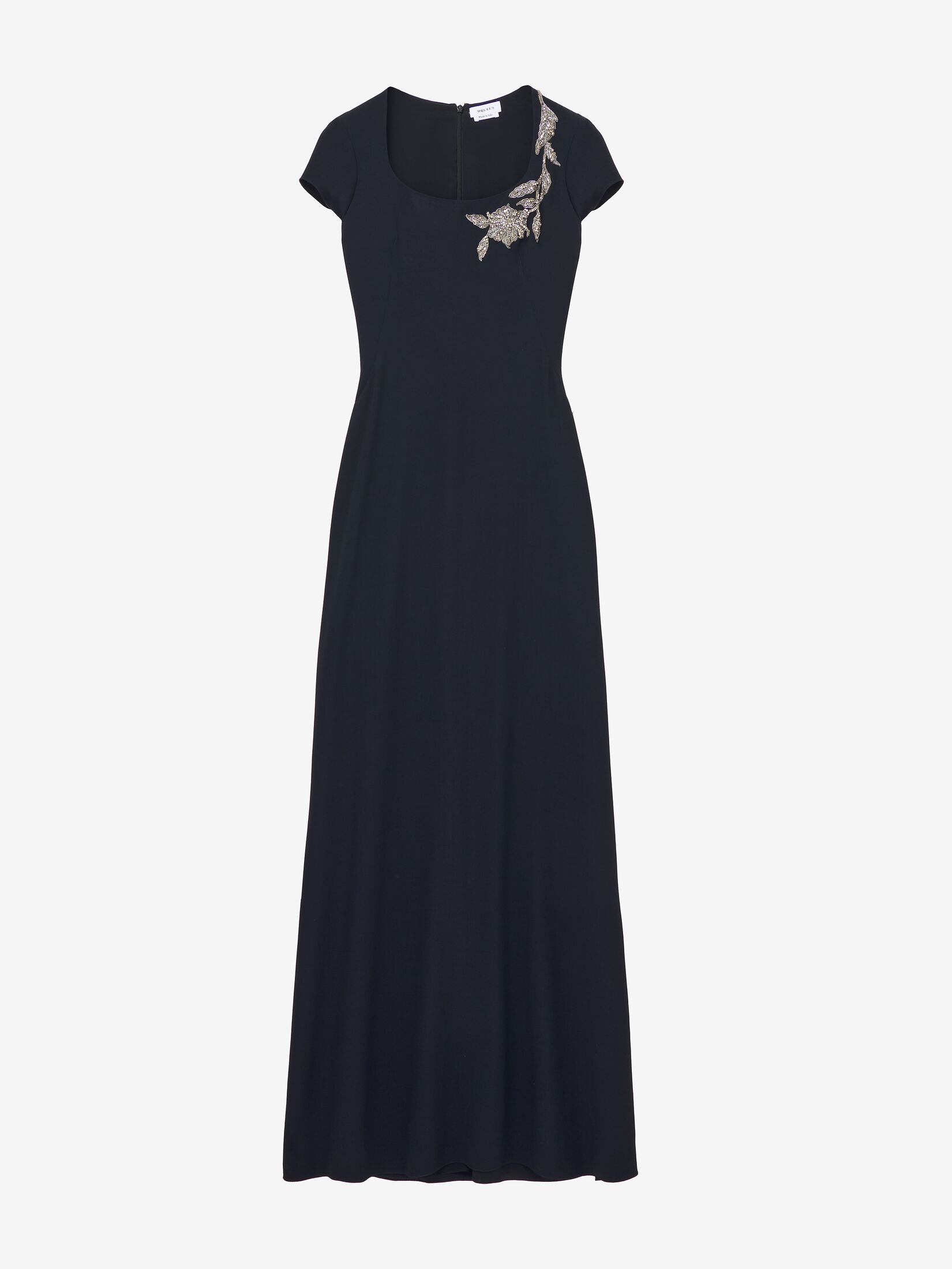 Women's Banshee Embroidery Evening Dress in Black | Alexander McQueen US
