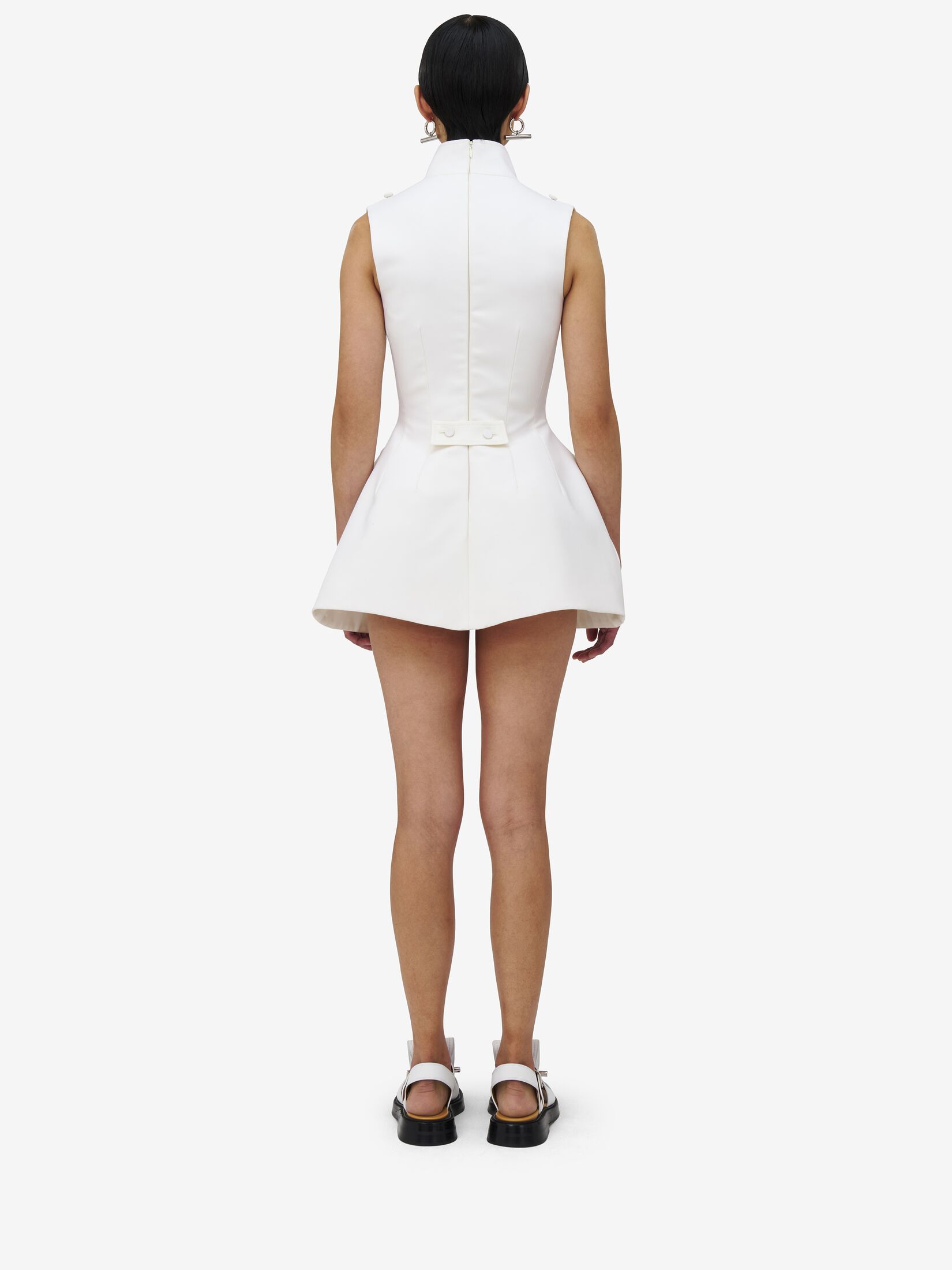 Women's Pannier Mini Dress in Bone | Alexander McQueen US