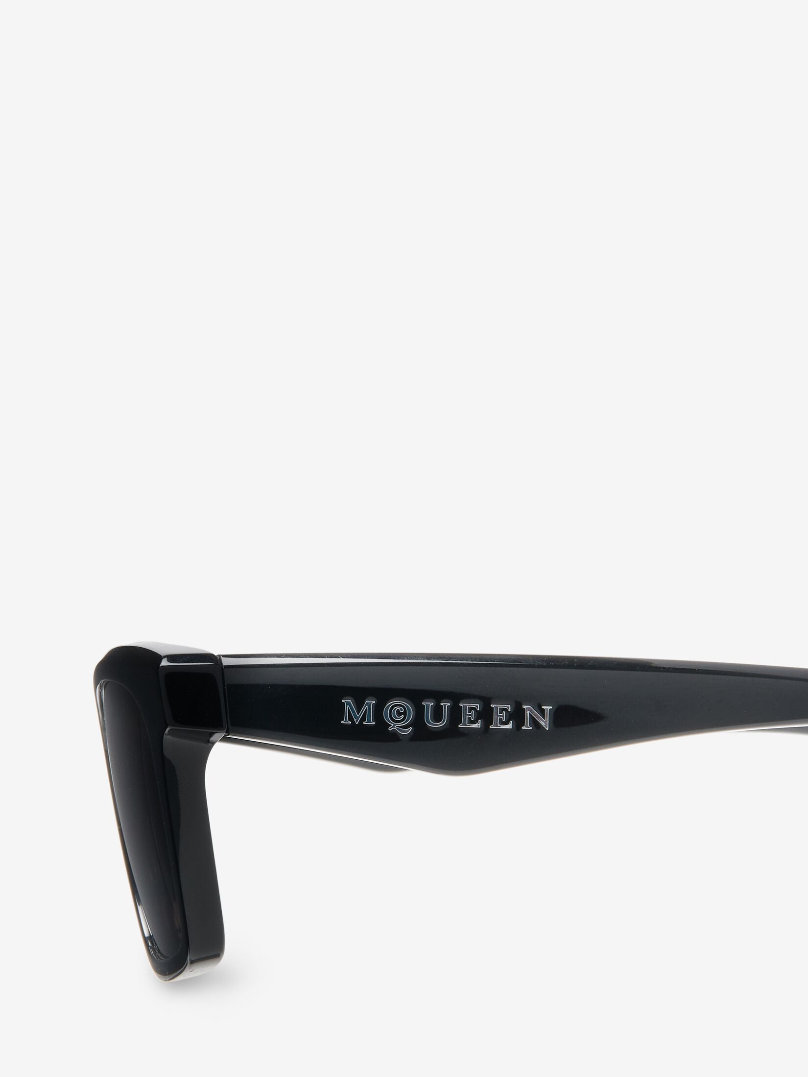 Men's McQueen Logo Rectangular Sunglasses in Black/Smoke | Alexander ...