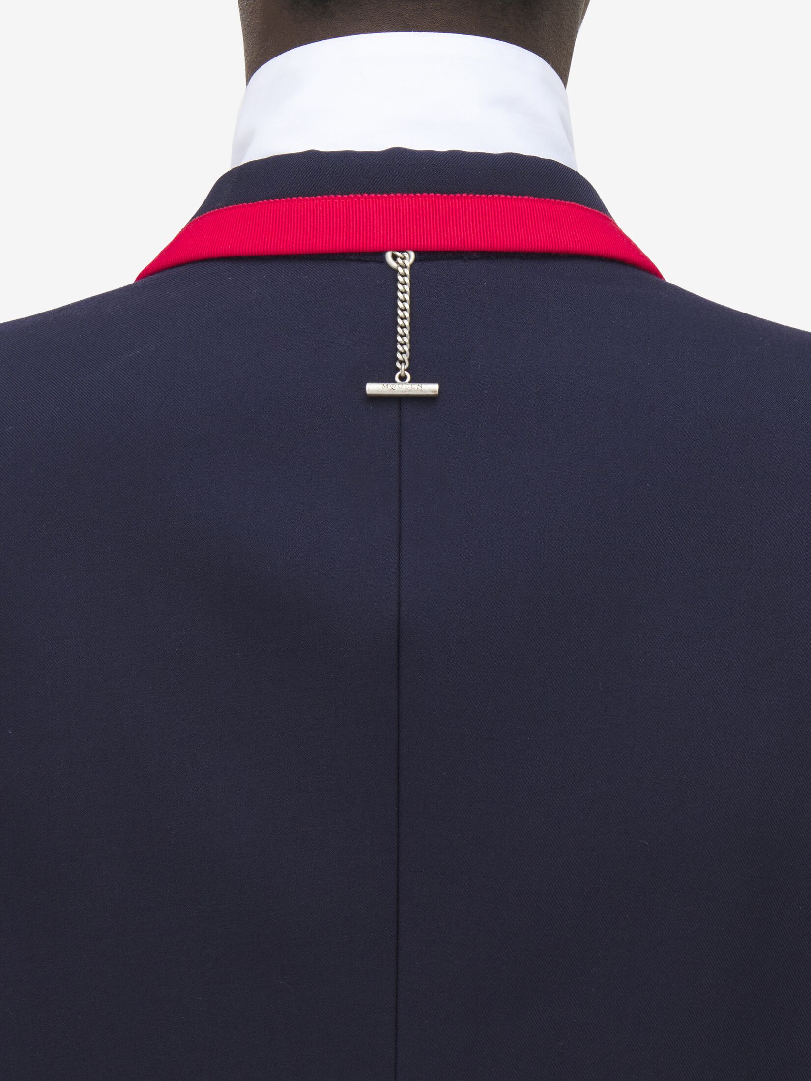Men's Binding Shrunken Blazer in Blue | Alexander McQueen GB