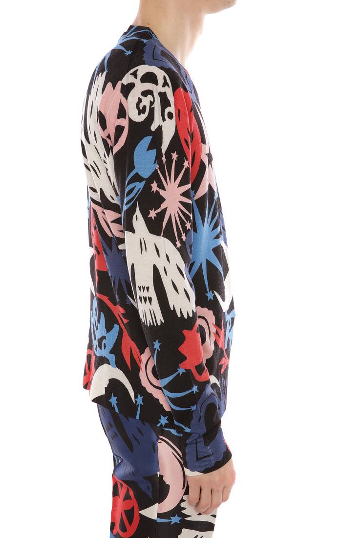 Papercut Print Crew Neck Oversized Jumper papercut-print-crew-neck-oversized-jumper