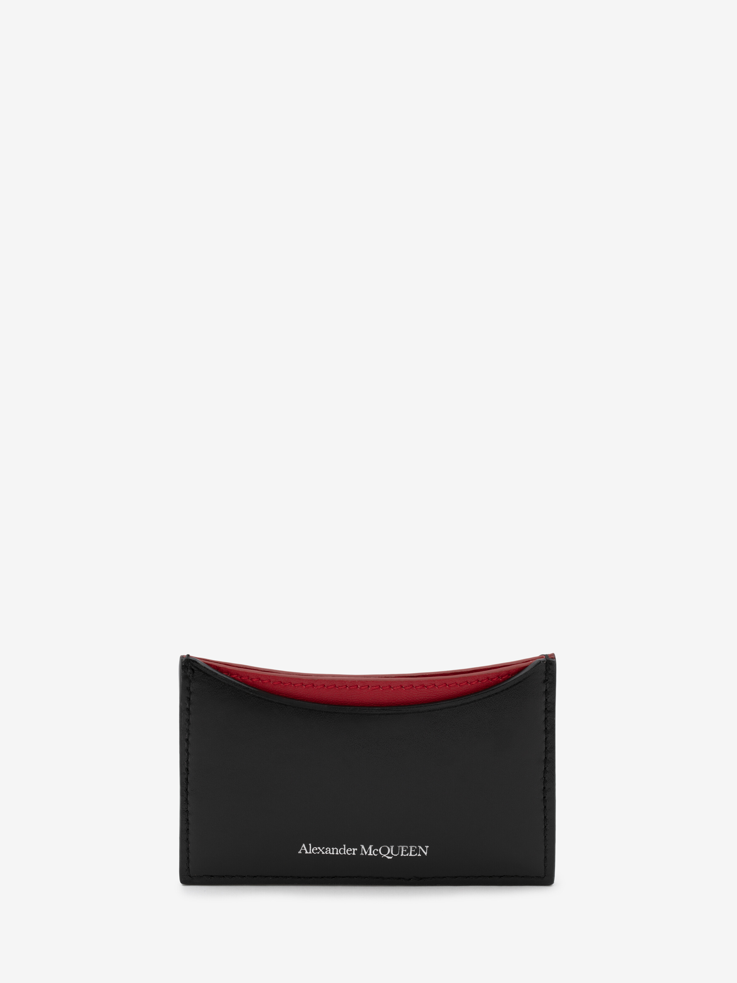 Alexander Mcqueen Curve Card Holder In Black/red | ModeSens
